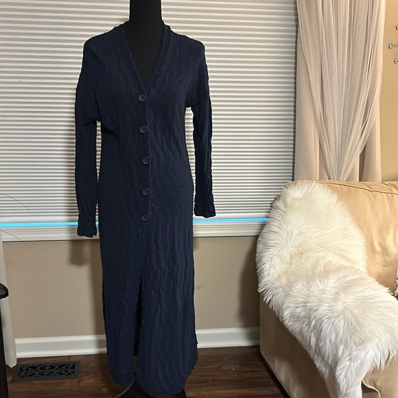 Suzanne Betro | Sweaters | Suzanne Betro Navy Blue Long Duster | Poshmark